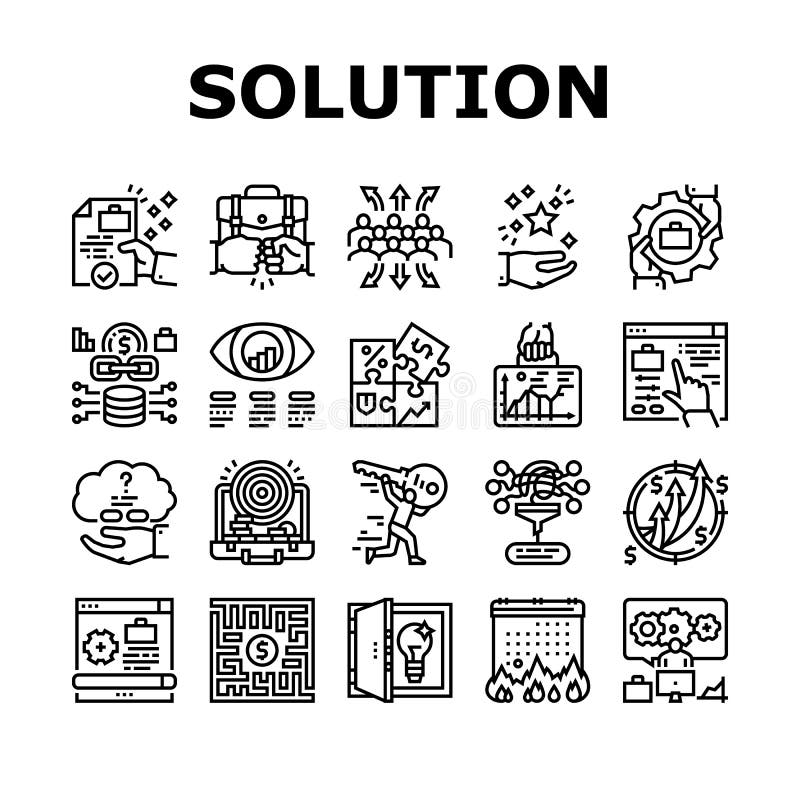 Vector Set of Strategy and Problem Solving Icons Stock Vector ...