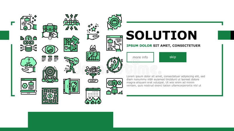 Solution Business Problem Task Landing Header Vector Stock Vector ...