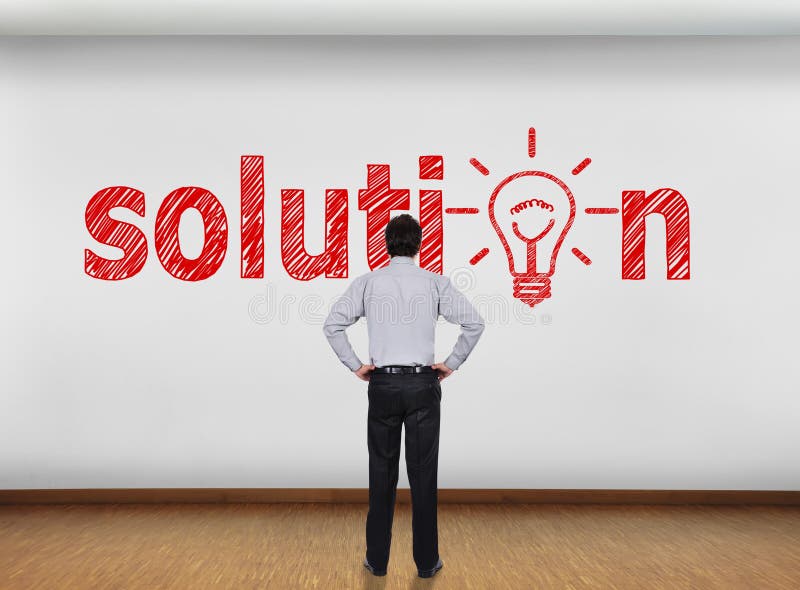 Men Looking at Solution Symbol Stock Photo - Image of liquidcrystal ...