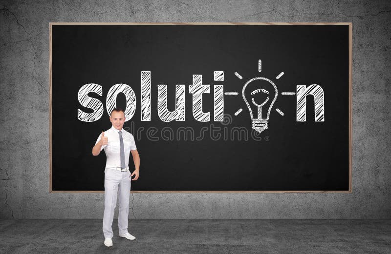 Solution stock image. Image of bulb, business, board - 53575781