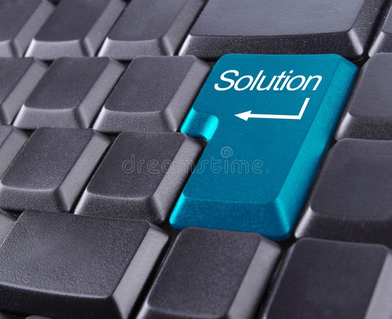 Keyboard - Green Key Solutions Stock Photo - Image of button, close ...