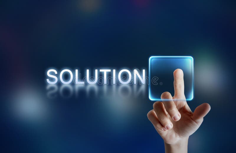 Solution button stock image. Image of technology, pressing - 24989003