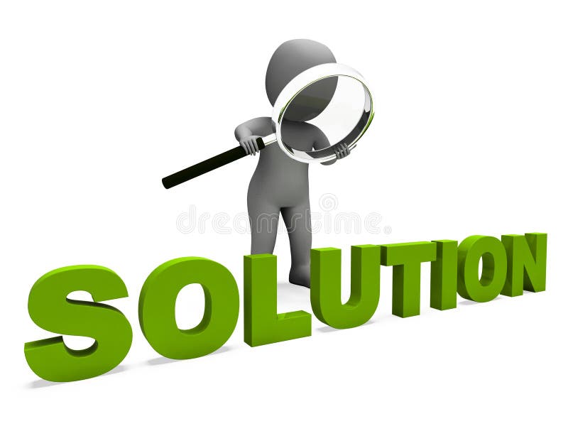 Solution Character Shows Achievement Resolution Succeed and Solved ...