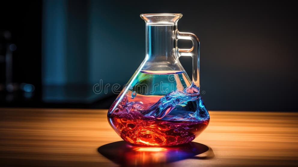Solution chemistry flask stock illustration. Illustration of ...