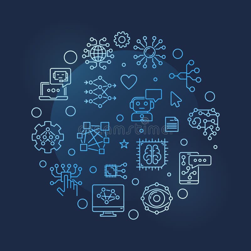 Solution Vector Blue Illustration or Banner on Dark Background Stock ...