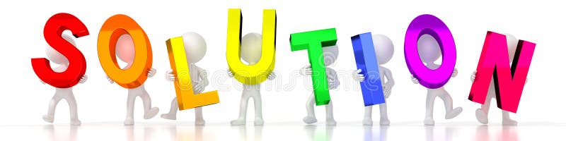 Solution - Colorful Letters - 3D Illustration Stock Illustration ...