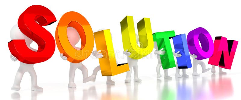 Solution - Colorful Letters - 3D Illustration Stock Illustration ...