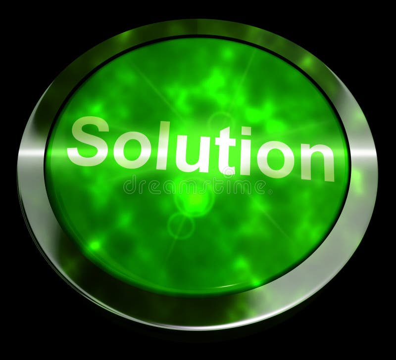 Solution Computer Button in Green Showing Success 3d Rendering Stock ...