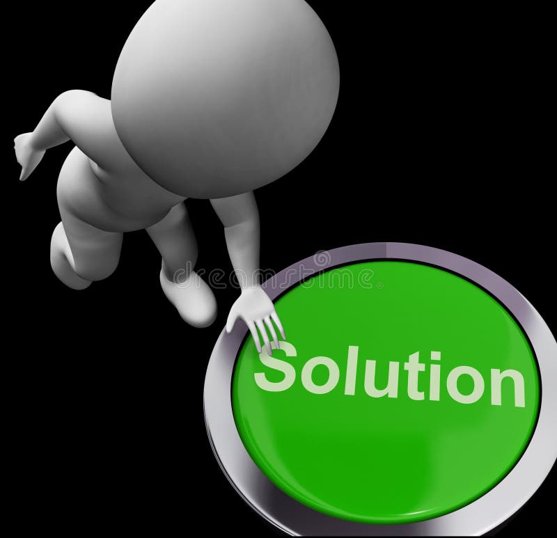 Solution Computer Button Shows Success and Strategies Stock ...