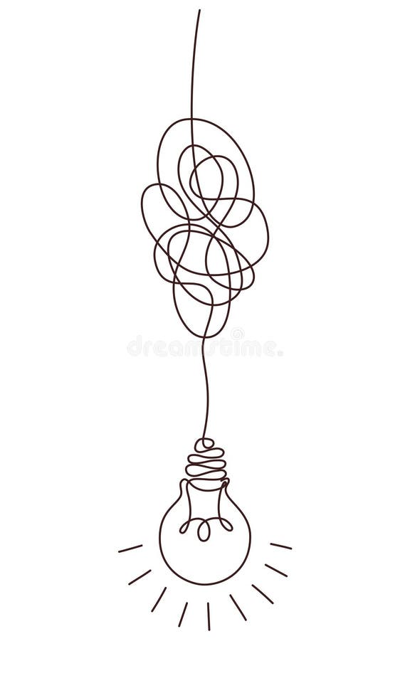 Solution Concept of Chaos in Thoughts with Hanging Light Bulbs with One ...