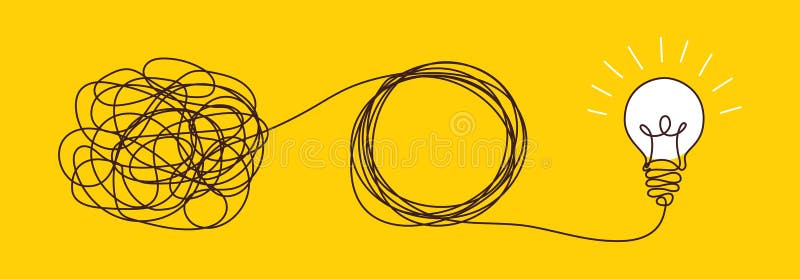 Solution Concept of Chaos in Thoughts with Hanging Light Bulbs with One ...