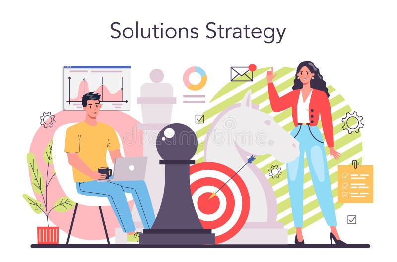 Solution Concept Illustration. Solving the Problem and Finding Stock ...