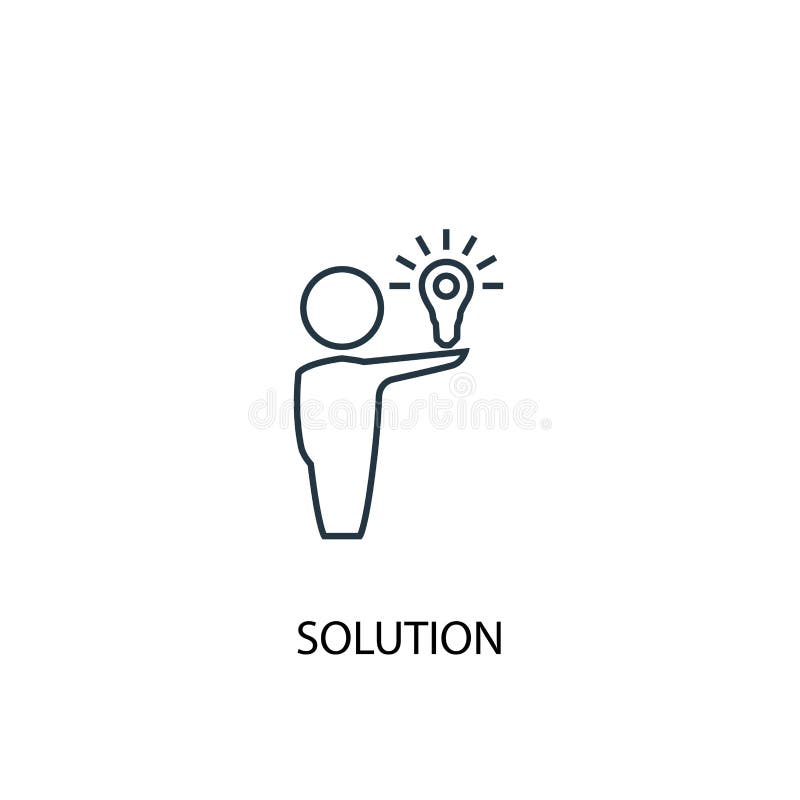 Solution Concept Line Icon. Simple Stock Vector - Illustration of ... Solution Concept Line Icon. Simple Stock Vector - Illustration of ...