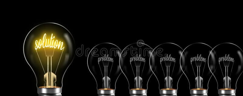 Solution Concept and Prolem. Solution Word Glows in Bulb, Problem is ...