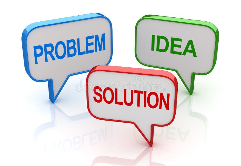 Solution Concept with Speech Bubble Stock Illustration - Illustration ...