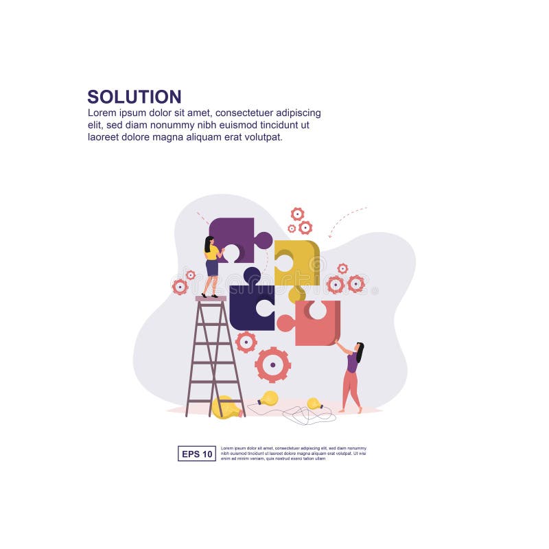 Solution Concept Vector Illustration Flat Design for Presentation ...
