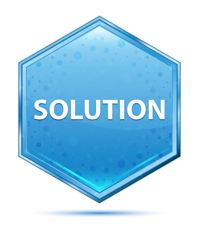 Solution Crystal Blue Hexagon Button Stock Illustration - Illustration ...