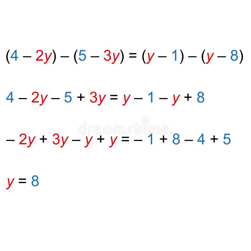Solution D'algèbre De L'ouverture D'équation Des Parenthèses Illustration de Vecteur ...