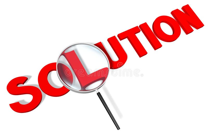 Solution de la loupe 3d illustration stock. Illustration du solution ...