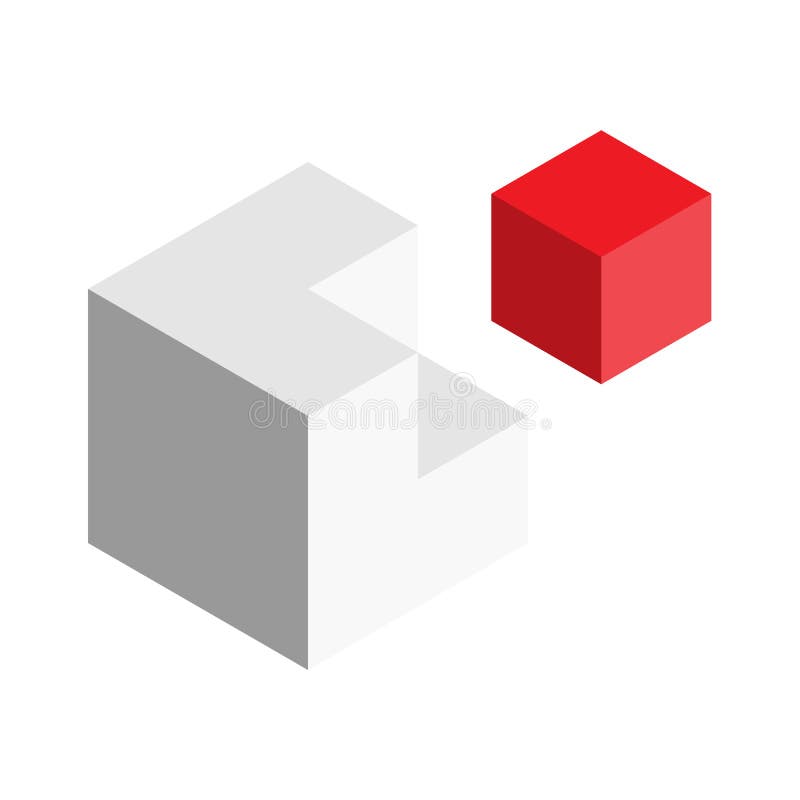 Solution Design Element Concept. Block of 3D Cubes with Last Piece ...