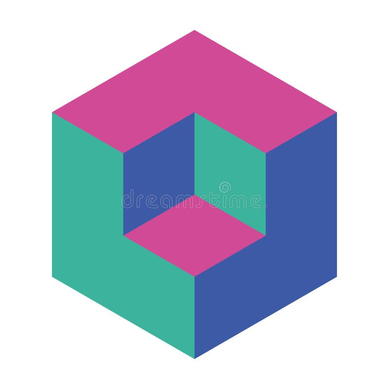 Solution Design Element Concept. 3D Cube with One Cube Removed Stock ...