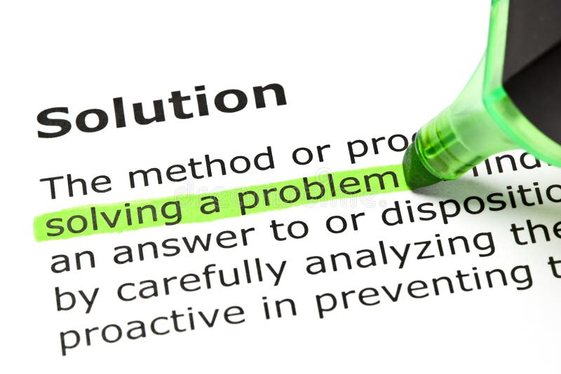 Solution Dictionary Definition Green Marker Stock Photo - Image of ...