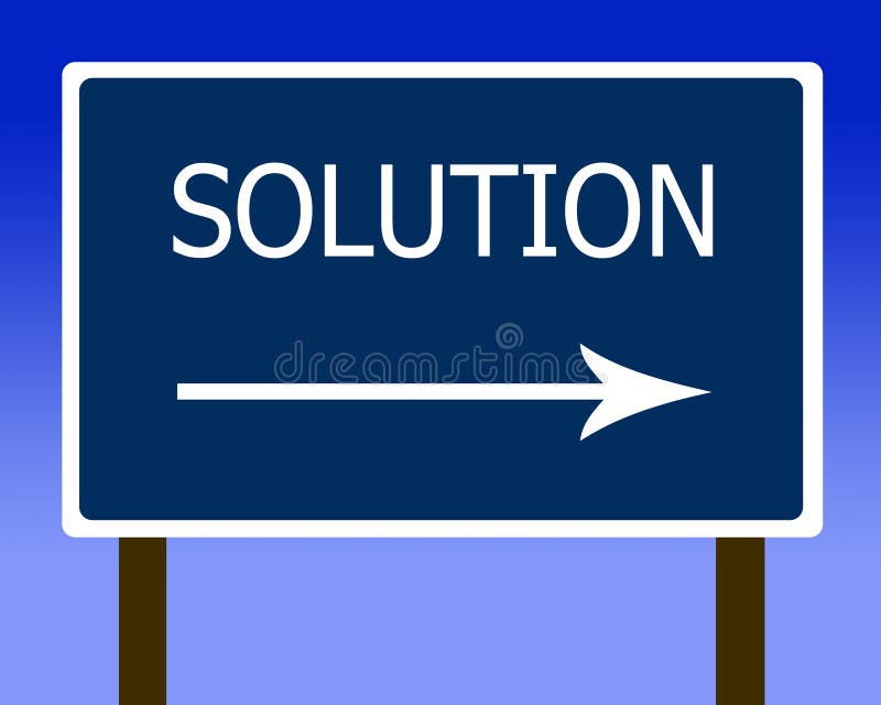 Solution Direction Street Sign and the Sky Stock Illustration ...