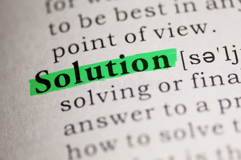 Definition of the Word Solution Stock Photo - Image of word, solution ...