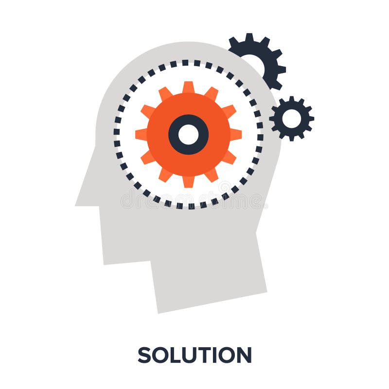 Solution Flat Icon Design Concept Stock Vector - Illustration of ...