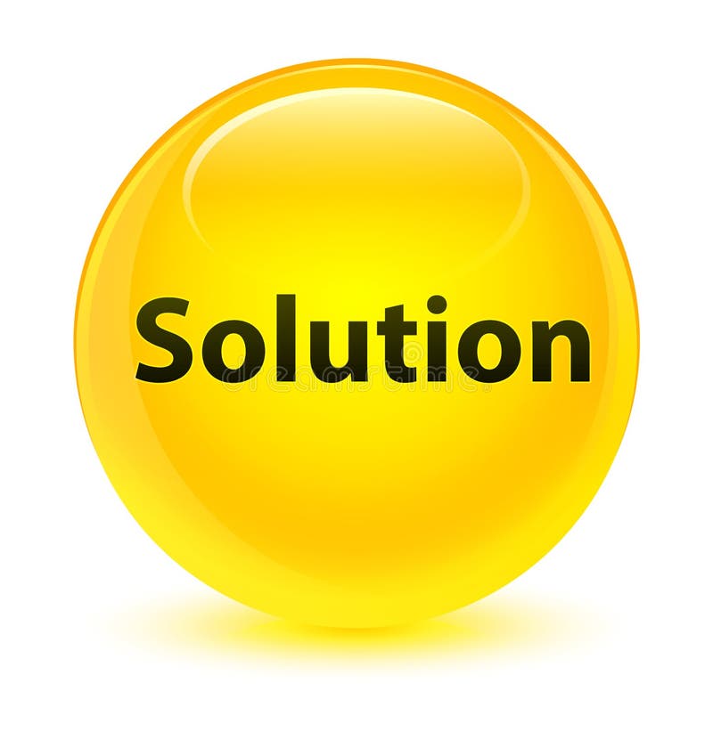 Solution Glassy Yellow Round Button Stock Illustration - Illustration ...