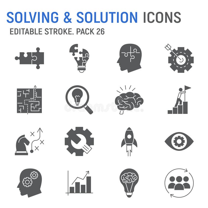 Startup Glyph Icon Set, Development Symbols Stock Vector - Illustration ...