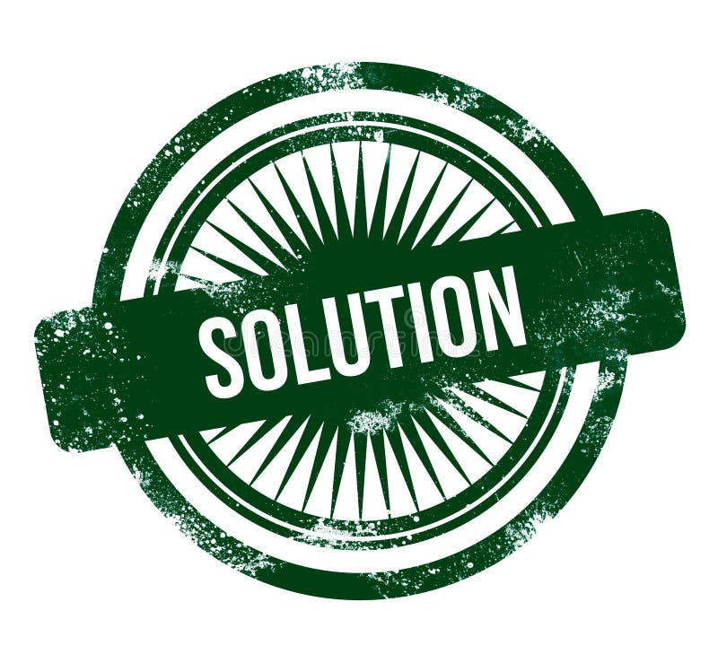 Solution - Green Grunge Stamp Stock Illustration - Illustration of ...