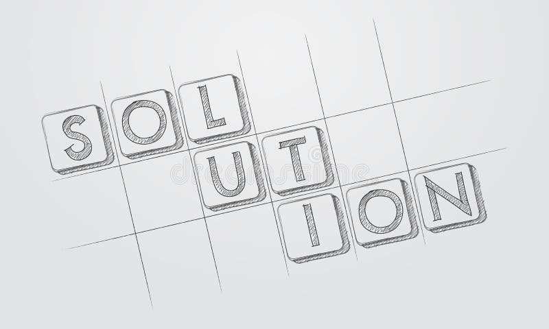 Solution in Hand-drawn Style Blocks Stock Illustration - Illustration ...