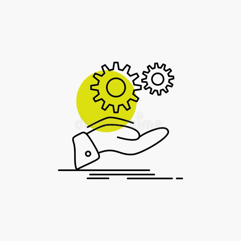 Solution, Hand, Idea, Gear, Services Line Icon Stock Vector ...
