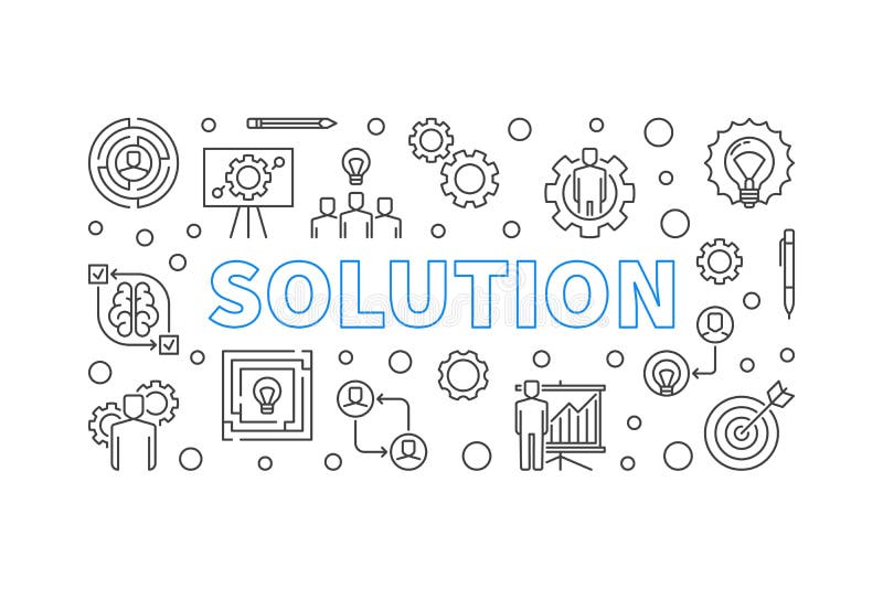 Solution Vector Round Illustration in Outline Style Stock Vector ...