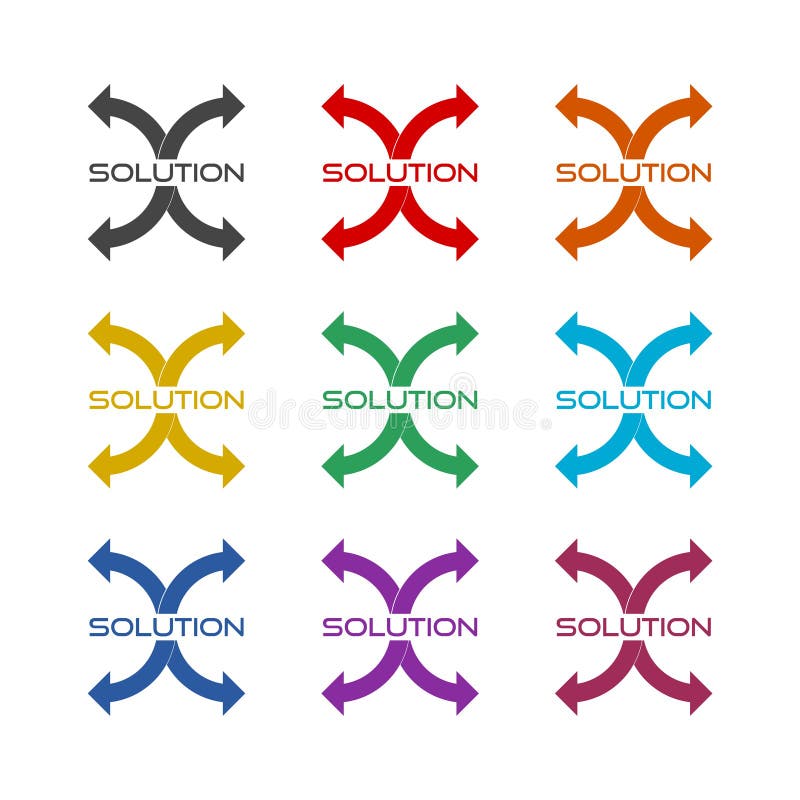 Problem Solution Sticker Isolated on White Background. Solution Icon ...