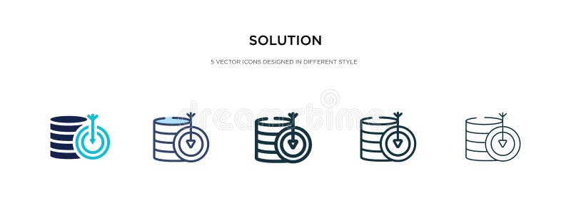 Solution Icon in Different Style Vector Illustration. Two Colored and ...