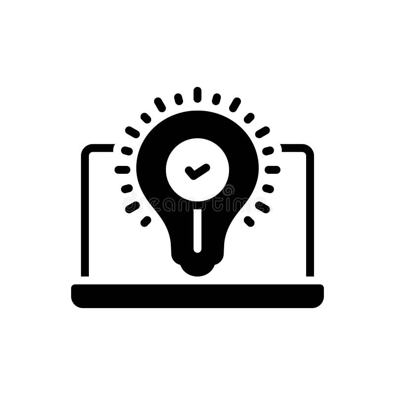 Black Solid Icon for Solution, Explication and Idea Stock Illustration ...