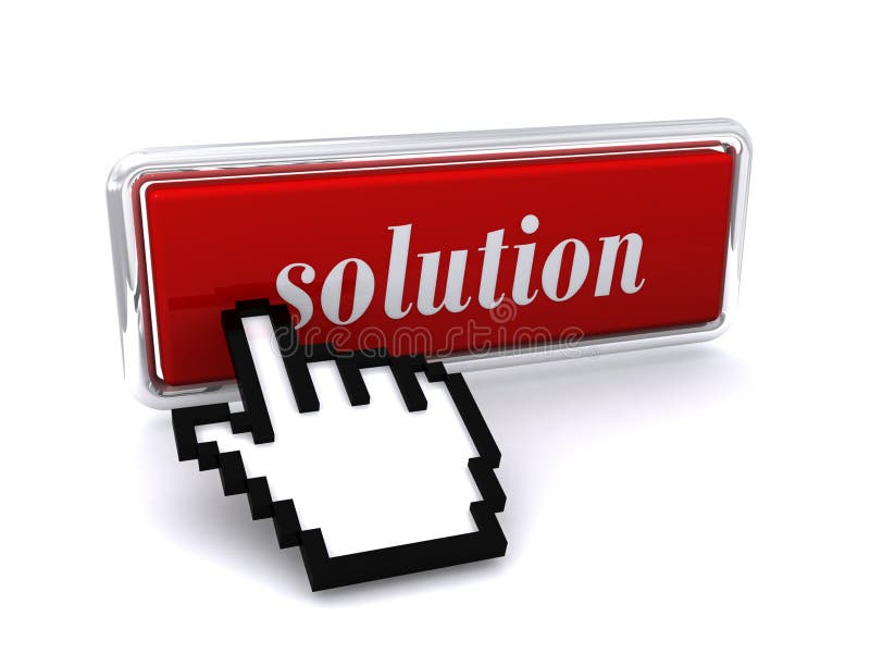 Solution Icon and Hand Cursor Stock Illustration - Illustration of hand ...