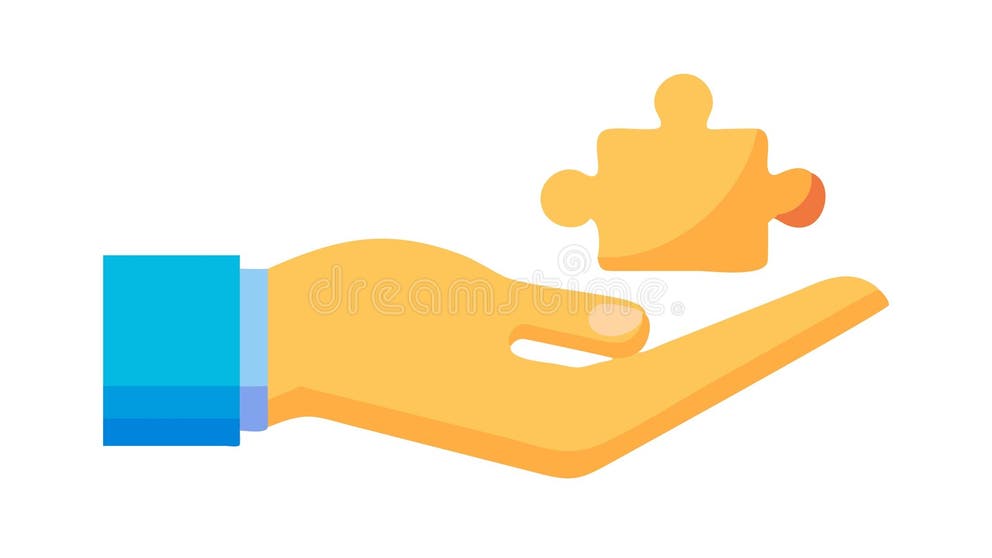 Solution Icon with Hand Holding a Jigsaw Puzzle Piece, Vector Design ...