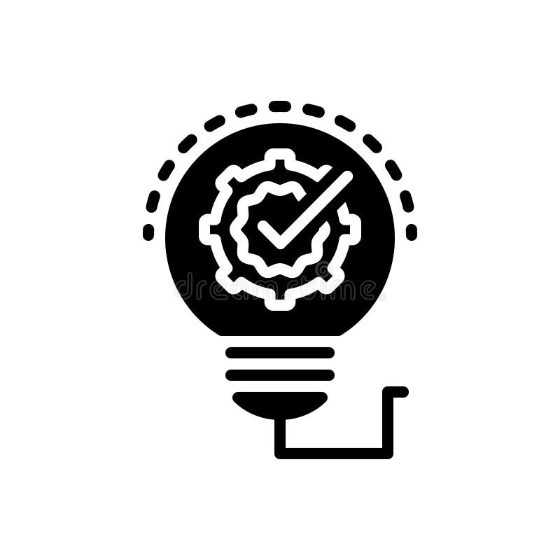 Black Solid Icon for Solution, Innovation and Concept Stock Vector ...