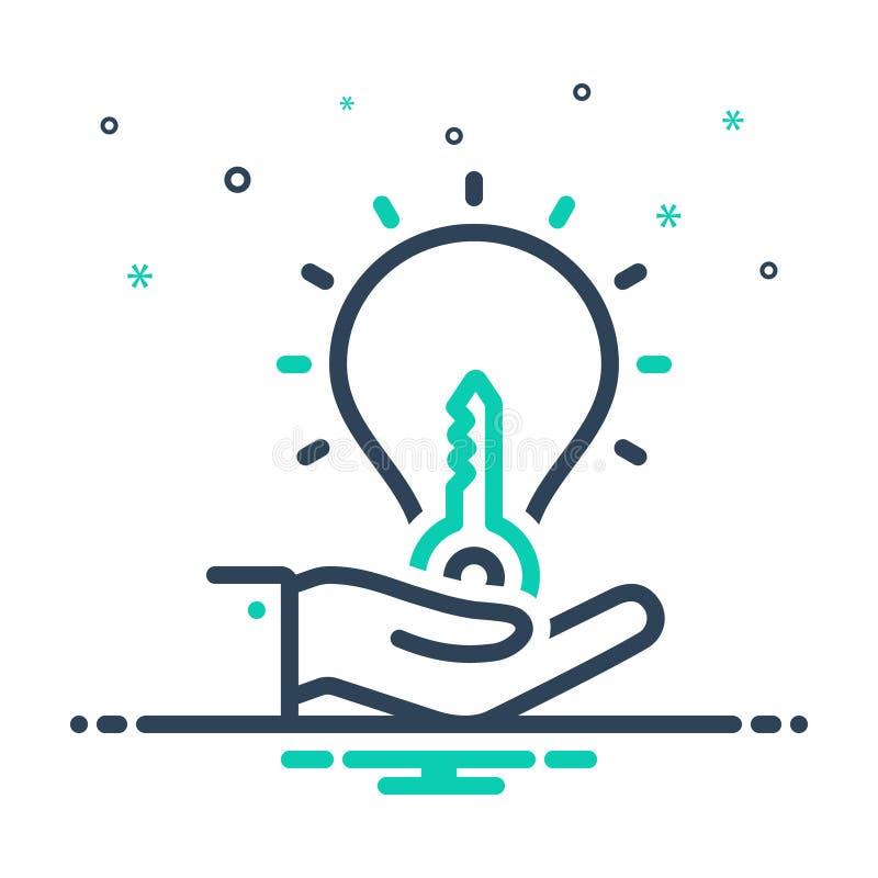 Mix Icon for Solution, Key and Idea Stock Vector - Illustration of ...
