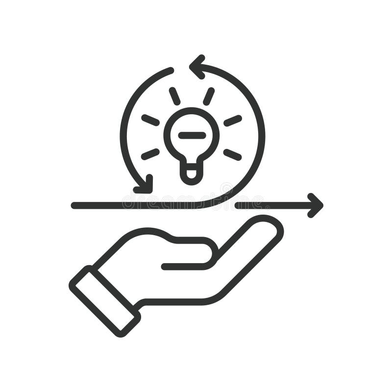 Solution Icon in Line Design. Solution, Innovation, Idea, Creativity ...