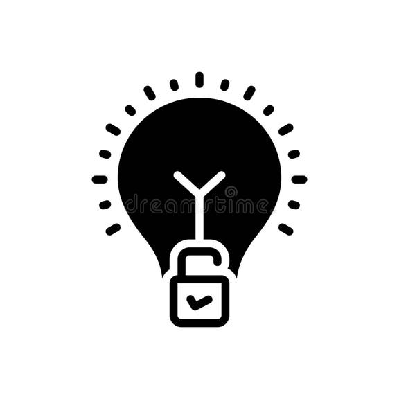 Black Solid Icon for Solution, Redress and Light Stock Illustration ...