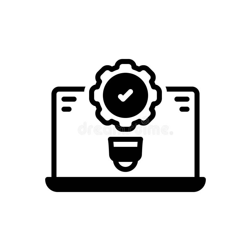 Black Solid Icon for Solution, Resolution and Technology Stock Vector ...