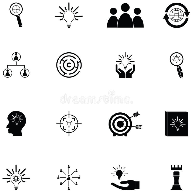 Solution icon set stock vector. Illustration of business - 139530966