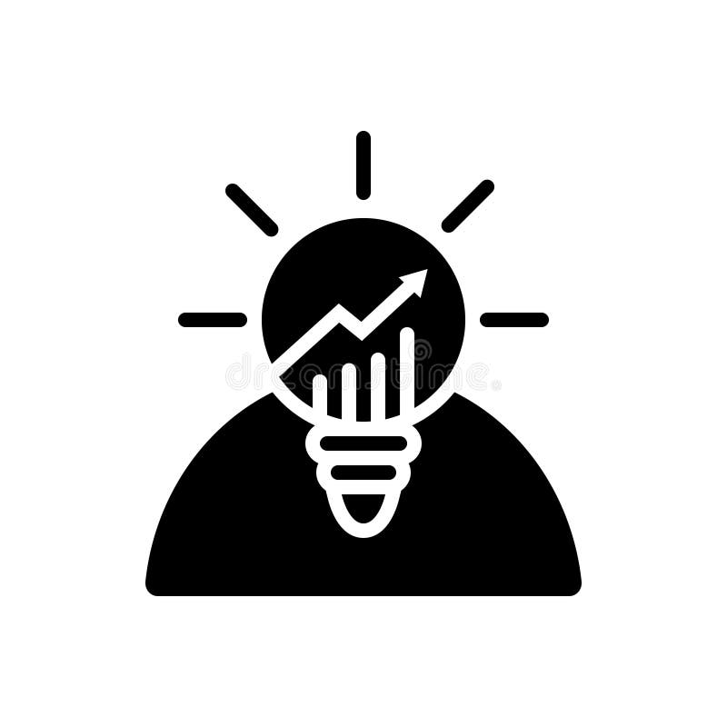 Black Solid Icon for Solution, Business and Growth Stock Vector ...