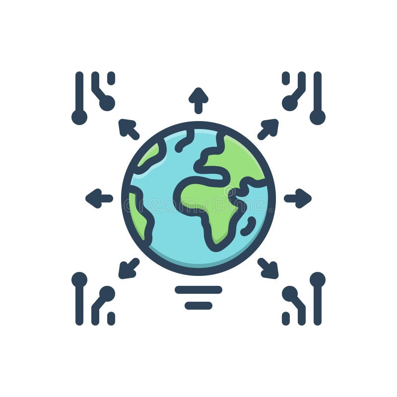 Color Illustration Icon for Solution, World and Network Stock Vector ...