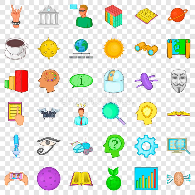 Solution Icons Set, Cartoon Style Stock Vector - Illustration of person ...