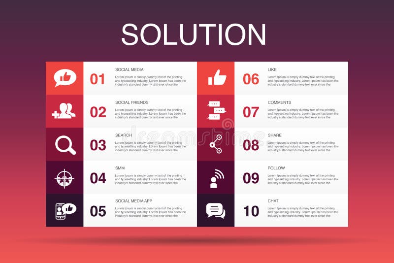 Solution Infographic 10 Option Template Stock Vector - Illustration of ...